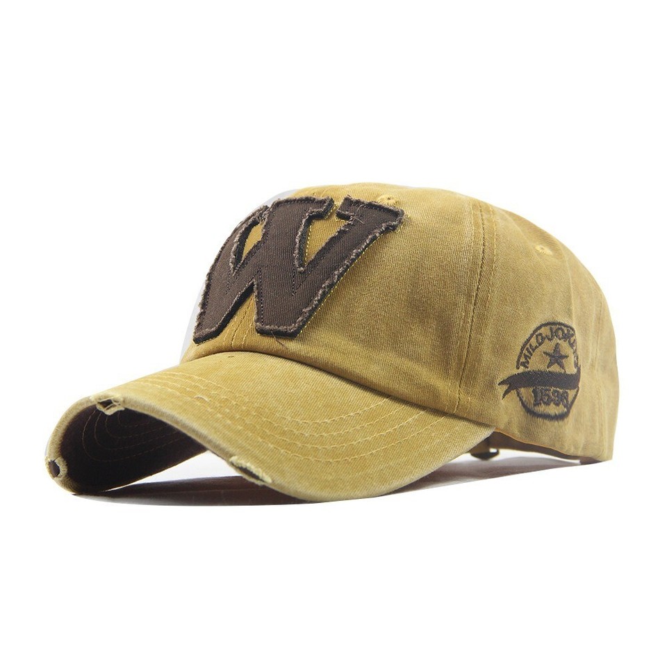W Distressed Washed Cotton Baseball Cap Men Vintage Dad Sun Hat Trucker ...