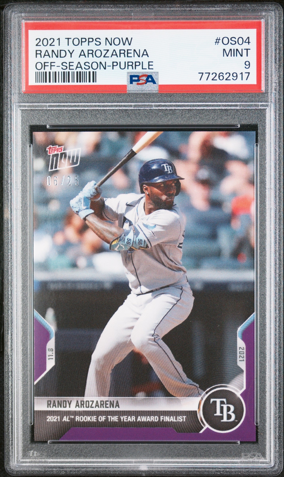 PSA 9 MINT Randy Arozarena 2021 Topps Now #OS04 Rookie Card Purple #6/ ...