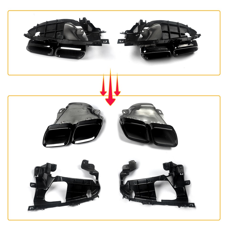 Fits Mercedes GLE Class W167 GLE63 Look Rear Bumper Diffuser+Exhaust ...