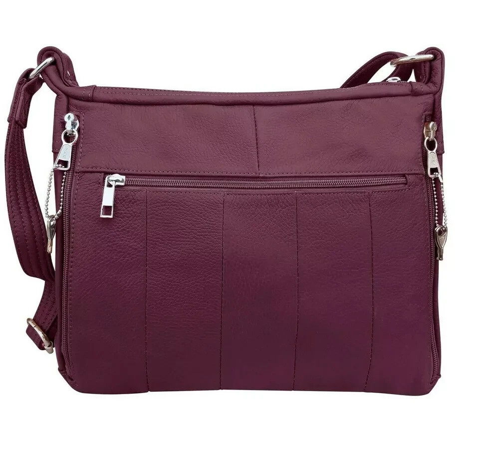 Wine Leather Concealed Carry Gun Purse Concealment Bag with Locking ...