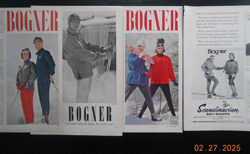 4 1960s Sexy Bogner Skiing clothing original vintage Print Ad Germany ...