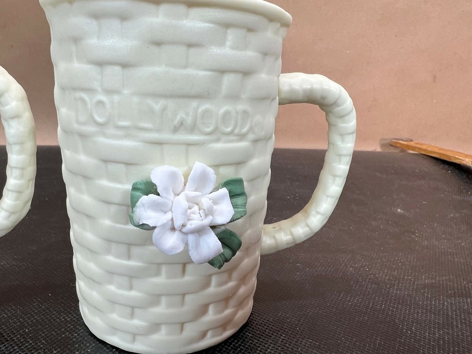 Dollywood Theme Park Coffee Mug Tea Cup Dolly Parton Basket Weave ...