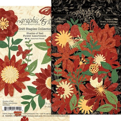 Graphic 45 Staples Flower Assortment-Shades Of Red - 2 Pack | eBay
