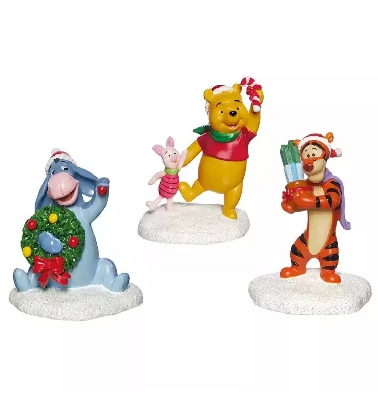 Disney MICKEY MOUSE Holiday Village 13pc Set Lights Music Collectors ...