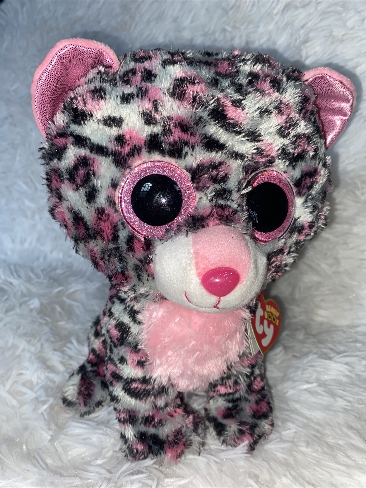 Ty Beanie Boos Buddy Tasha Leopard Plush 2017 Glitter Eyes 9in Medium ...