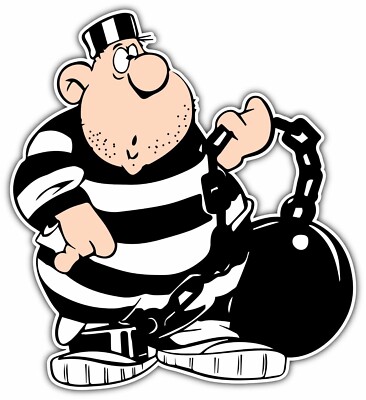 Prisoner Jail Prison Cell Funny Car Bumper Vinyl Sticker Decal 4"X5" | eBay