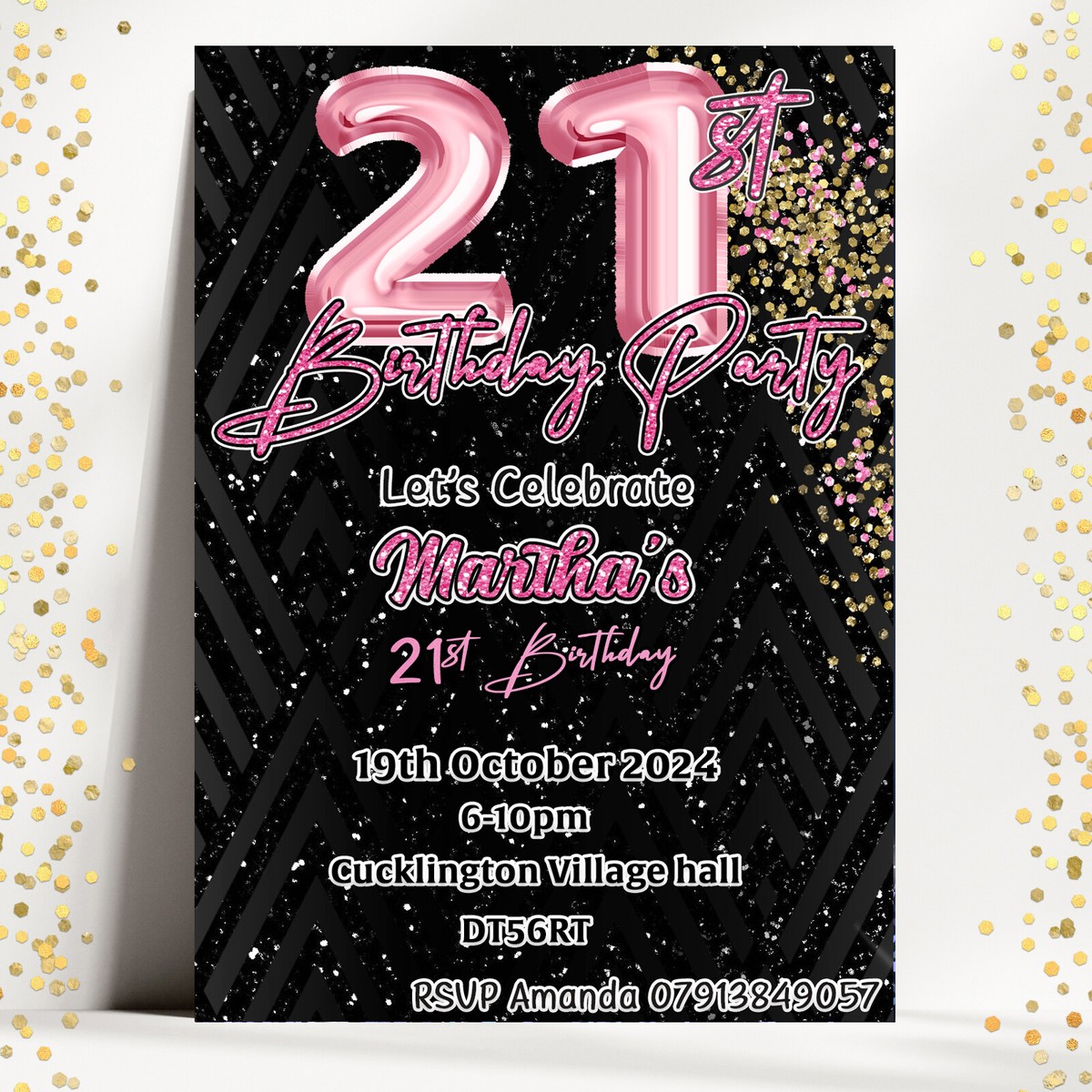 21st Birthday Party Invitation Card Big Dot Of Happiness Finally 21