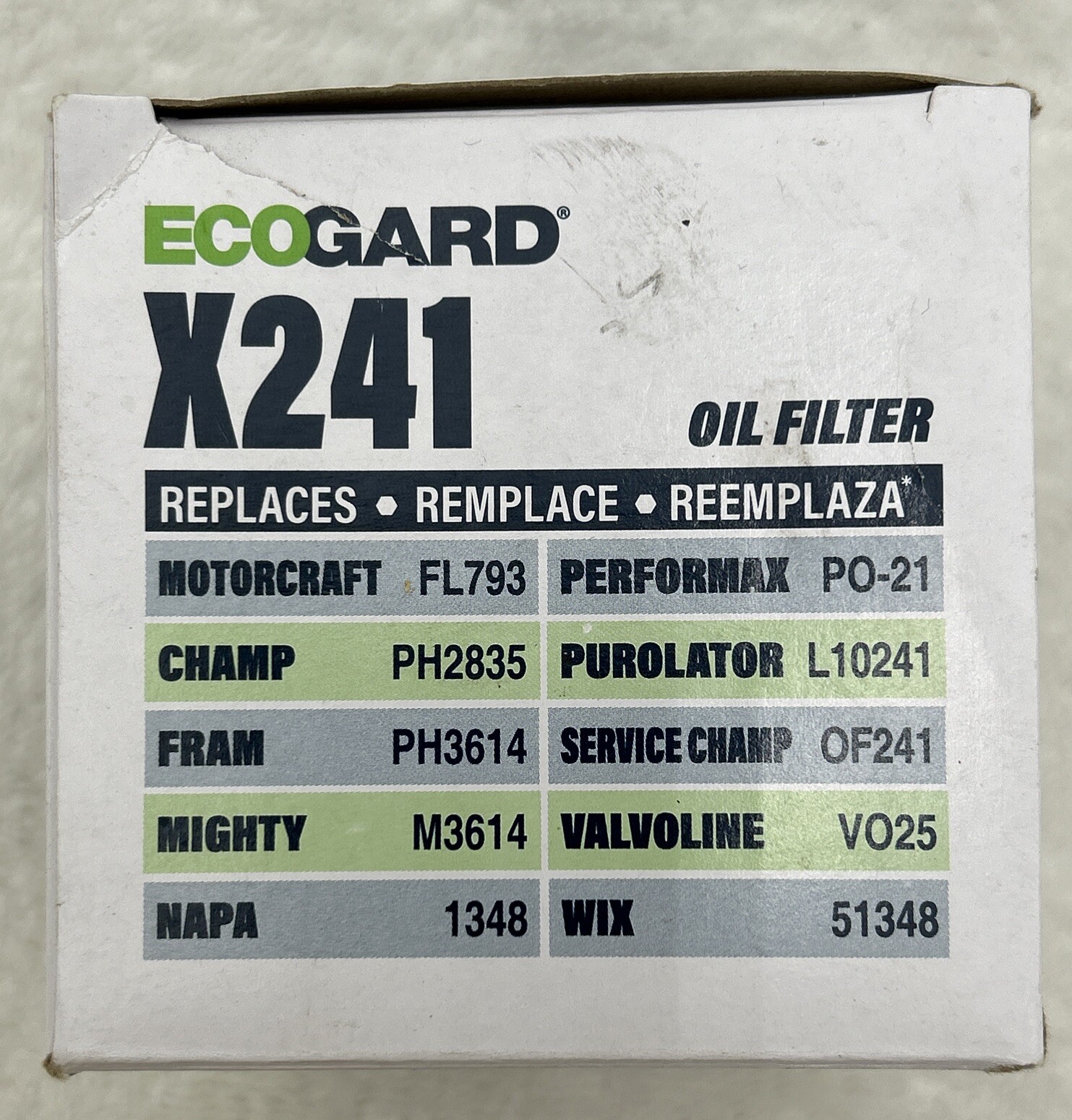 ECOGARD X241 - Cross reference oil filters