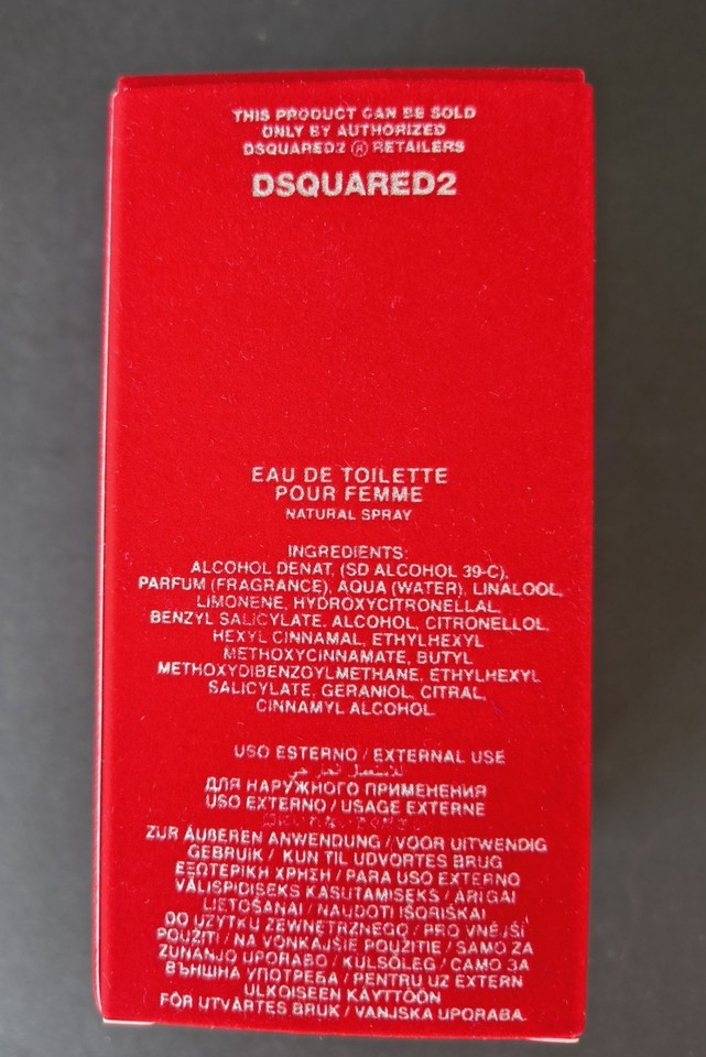 RED WOOD DSQUARED 2 POUR FEMME 50 ml EAU DE TOILETTE NUOVO VINTAGE ...