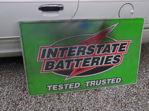 Vintage Interstate Batteries Metal Sign 48" by 30" Trusted tested, Gas ...