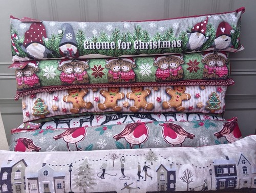 Christmas Winter Fabric Printed Draught Draft Excluder Door Snake ...