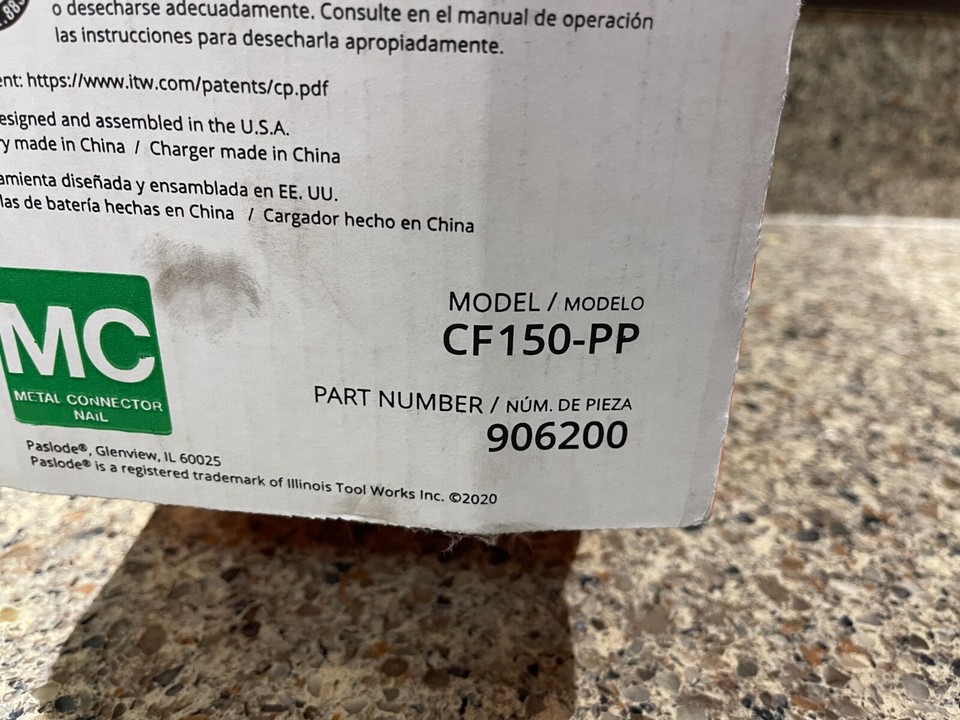 NEW!! Paslode CF150-PP Cordless Metal Connector 1-1/2" Positive ...
