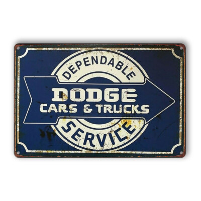DODGE Cars & Trucks Dependable Service Tin Sign Vintage Wall Décor ...