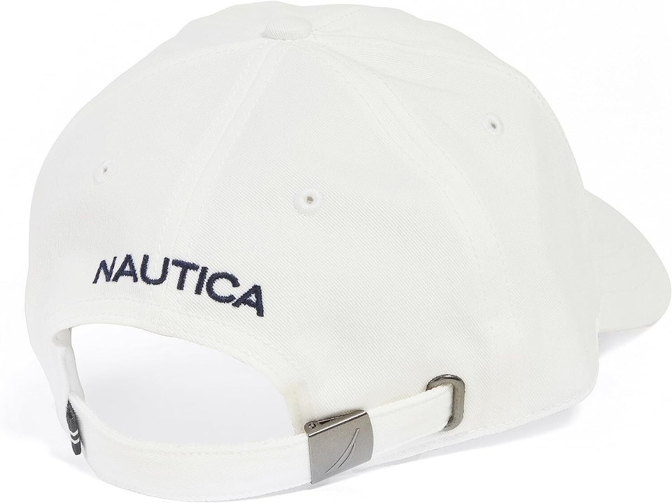 Nautica Men's Classic Logo Adjustable Baseball-Cap Hat One Size, White ...