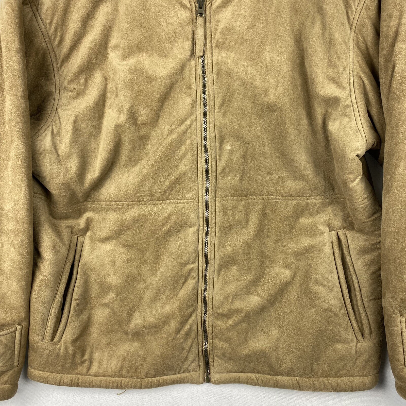 TRUMP PLAZA SUEDE LEATHER JACKET MENS MEDIUM TAN VINT… - Gem