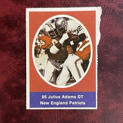 1972 Sunoco NFL Action Set JULIUS ADAMS ROOKIE Stamp NEW ENGLAND ...