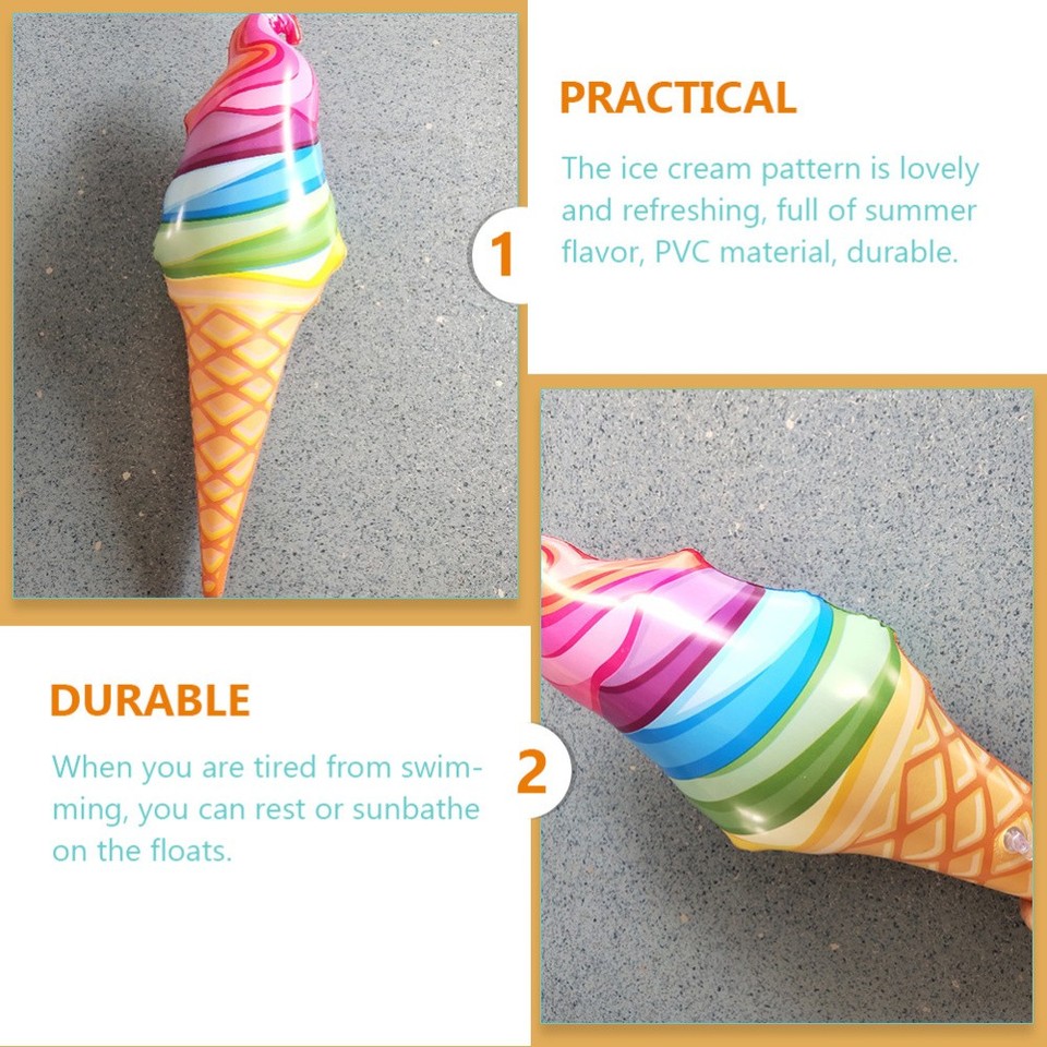 4pcs Inflatable Ice Cream Cone Swimming Pool Float Toy Water Floating ...