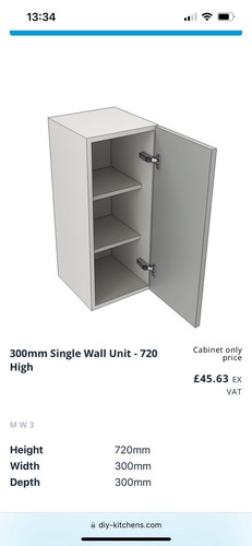 **White Kitchen Wall Unit 300mm** | eBay UK
