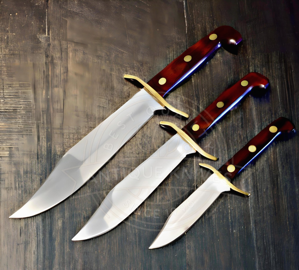 Set of 3 Rare Western W47 W45 W43 High Carbon Steel Bowie Knife Replica ...