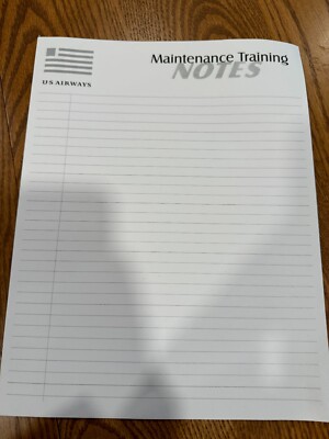 U.S. Airways Maintenance Training Notes Notepad 12 sheets | eBay