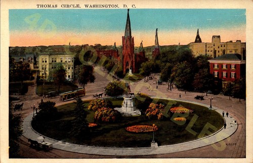 Vintage postcard Thomas Circle Washington DC Postcard View | eBay