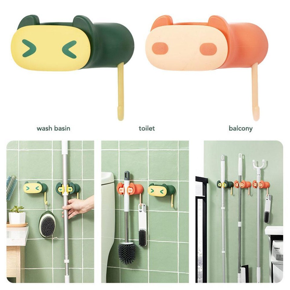Cartoon Cute Mop Rack Pig Nose Clip Mop Artifact Strong Non Punching ...