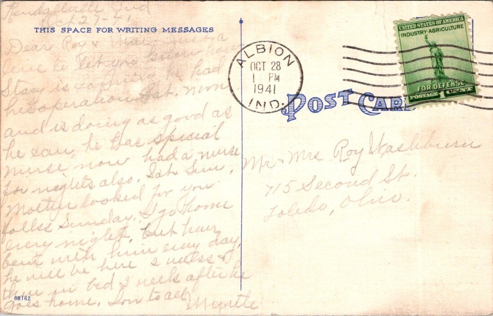 Vintage Postcard Country Road Greetings Waterloo New York Posted 1941 ...