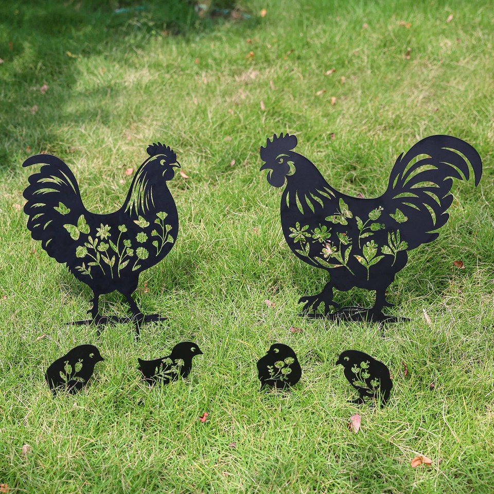 Chicken Decor, Garden Metal Stakes Gifts for Women/Men Chicken Lovers ...