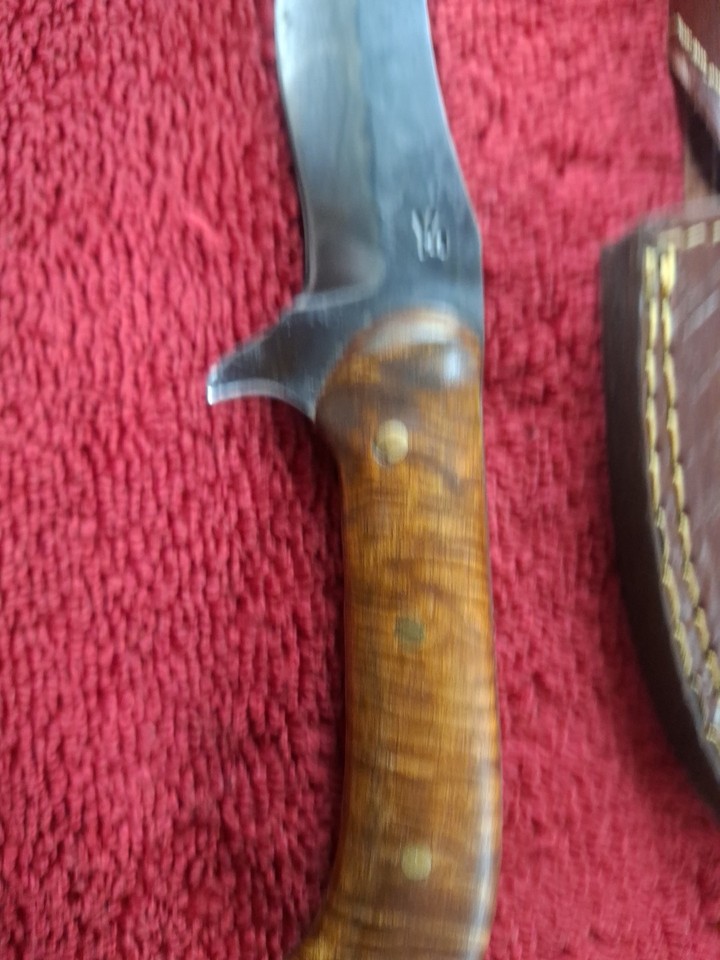 Vintage Hand Forged Texas VE Curly Maple Fixed Blade Hunting/Fighting ...