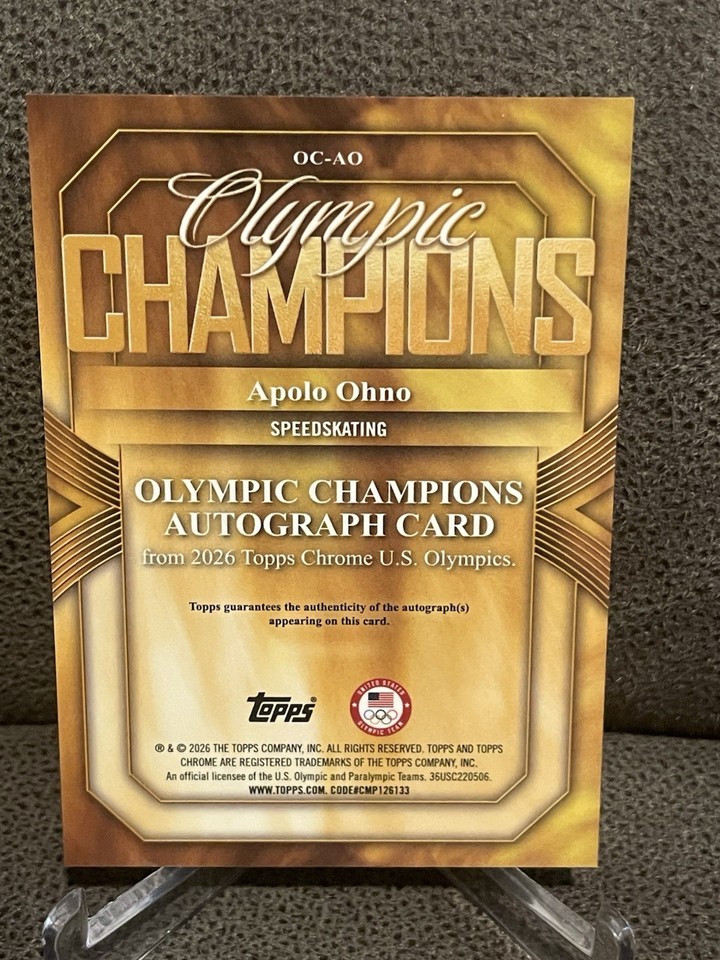 🔥Apolo Ohno 2026 Topps Chrome Olympics Champions Orange Refractor Auto ...