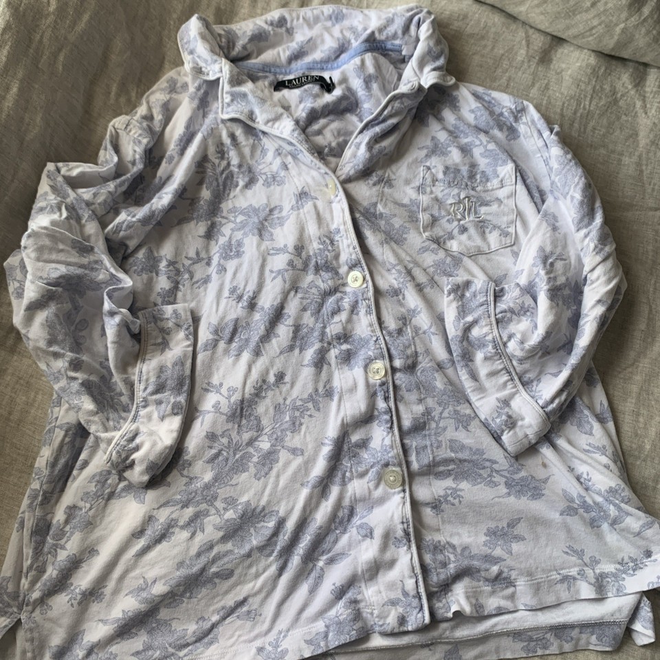 2 Pairs Ralph Lauren Pajama Sets LRL Chaps Floral Cotton Knit XL | eBay