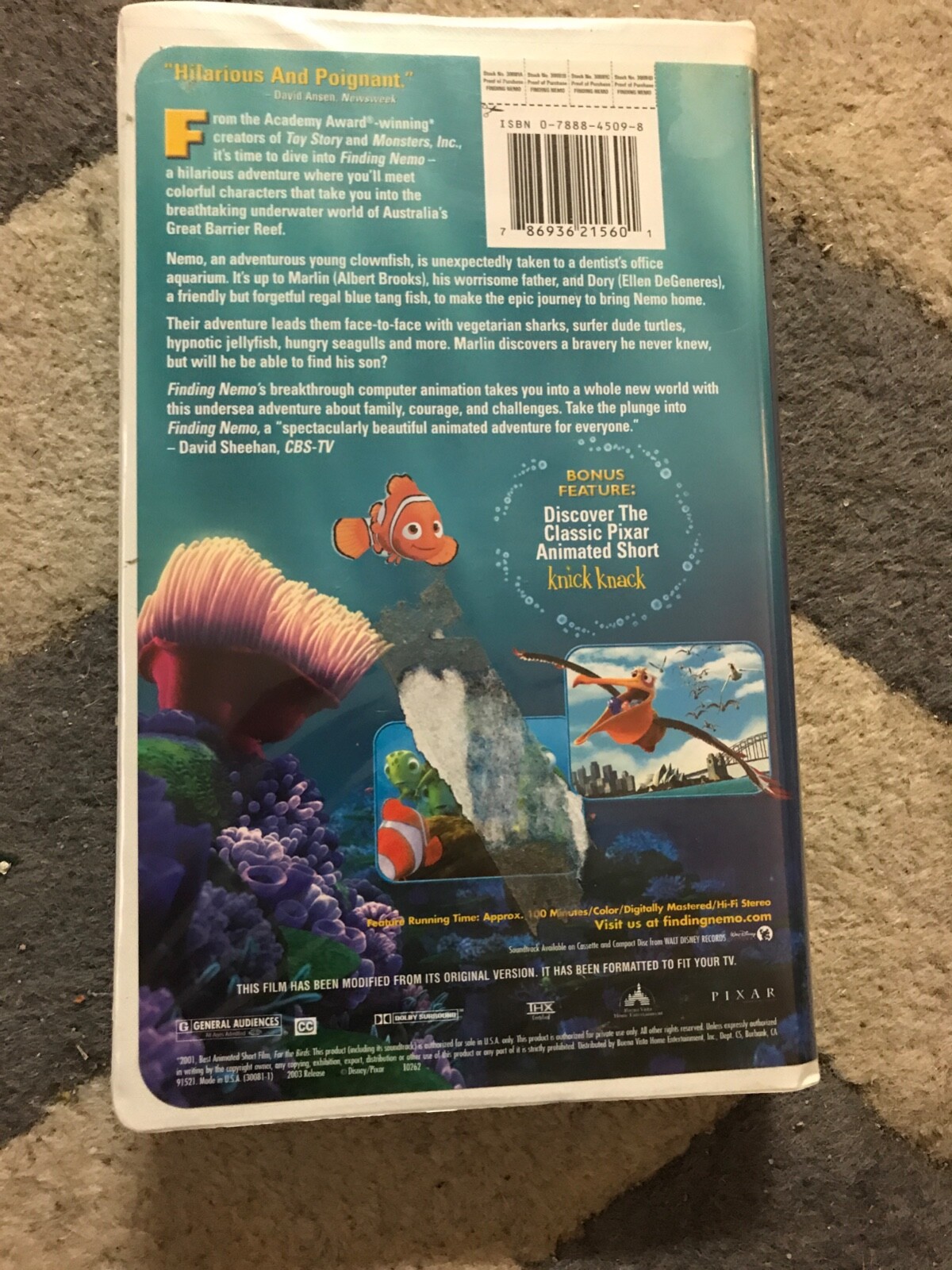 Finding Nemo (VHS, 2003) 786936215601| eBay