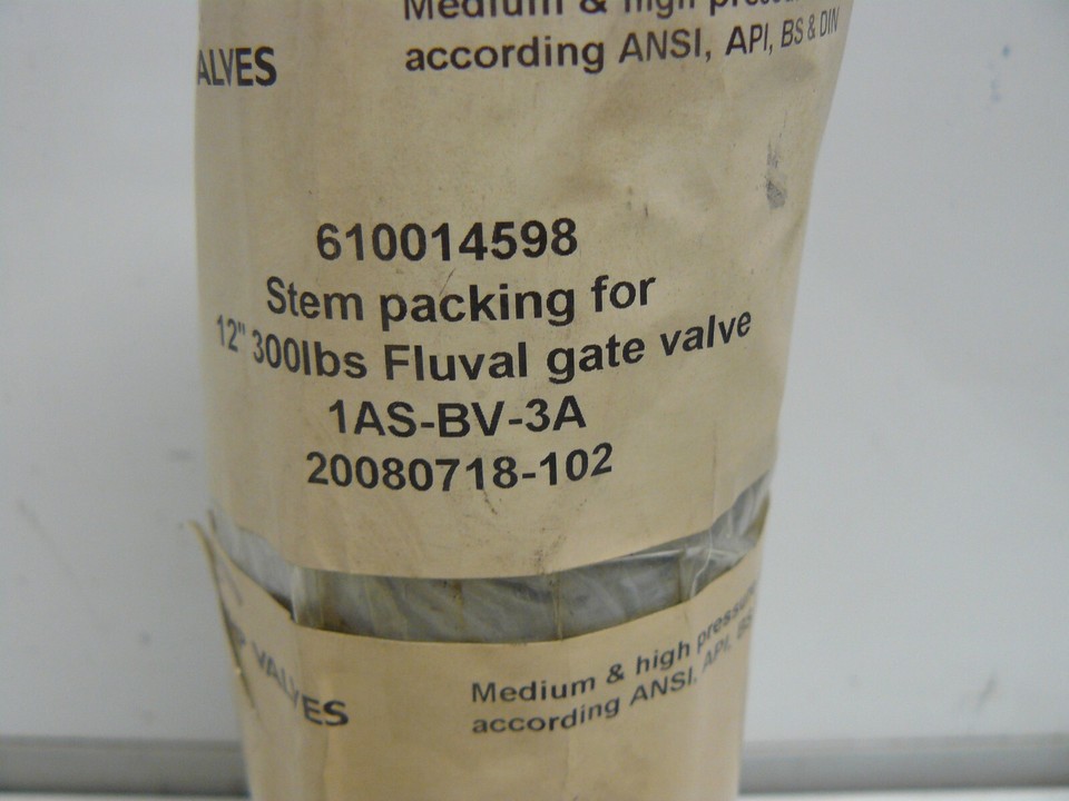 HP Valves 610014598 stem packing for 12" 300lbs fluval gate valves 1AS ...