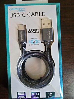 Gomovi by Vivitar USB-C 6 Foot Cable New For android phone etc. | eBay