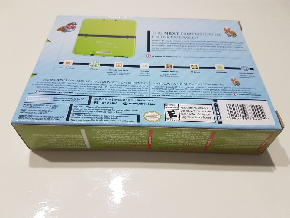 "New" Nintendo 3DS XL Super Mario World New Lime Green Special Edition ...