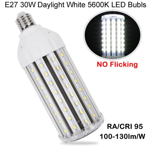 28W High CRI RA 95+ E27 LED Corn Light 5600K Daylight White AC85-265V ...