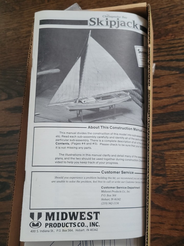 The Chesapeake Bay Skipjack Wood Model Midwest Products Co. # 971 NEW ...