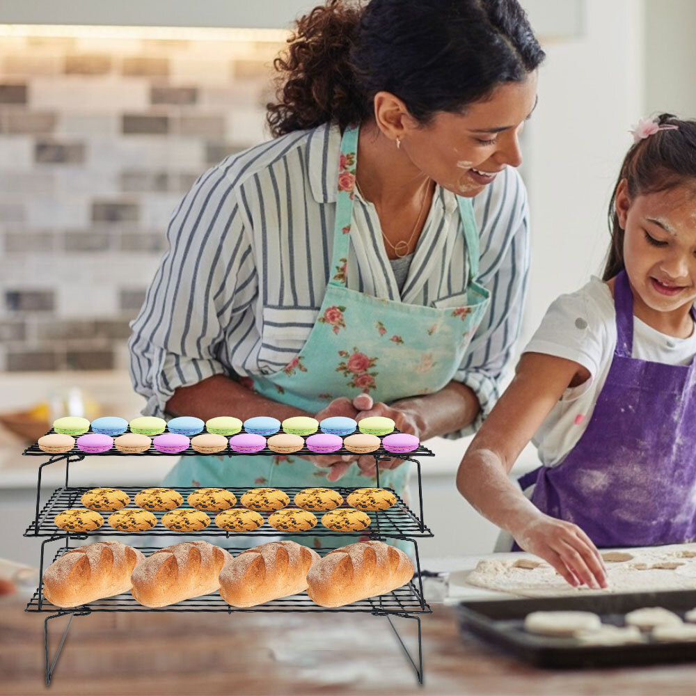 Nonstick Cake Pizza Cooling Rack Foldable Mini Grid Drying Tray Food🍯 ...