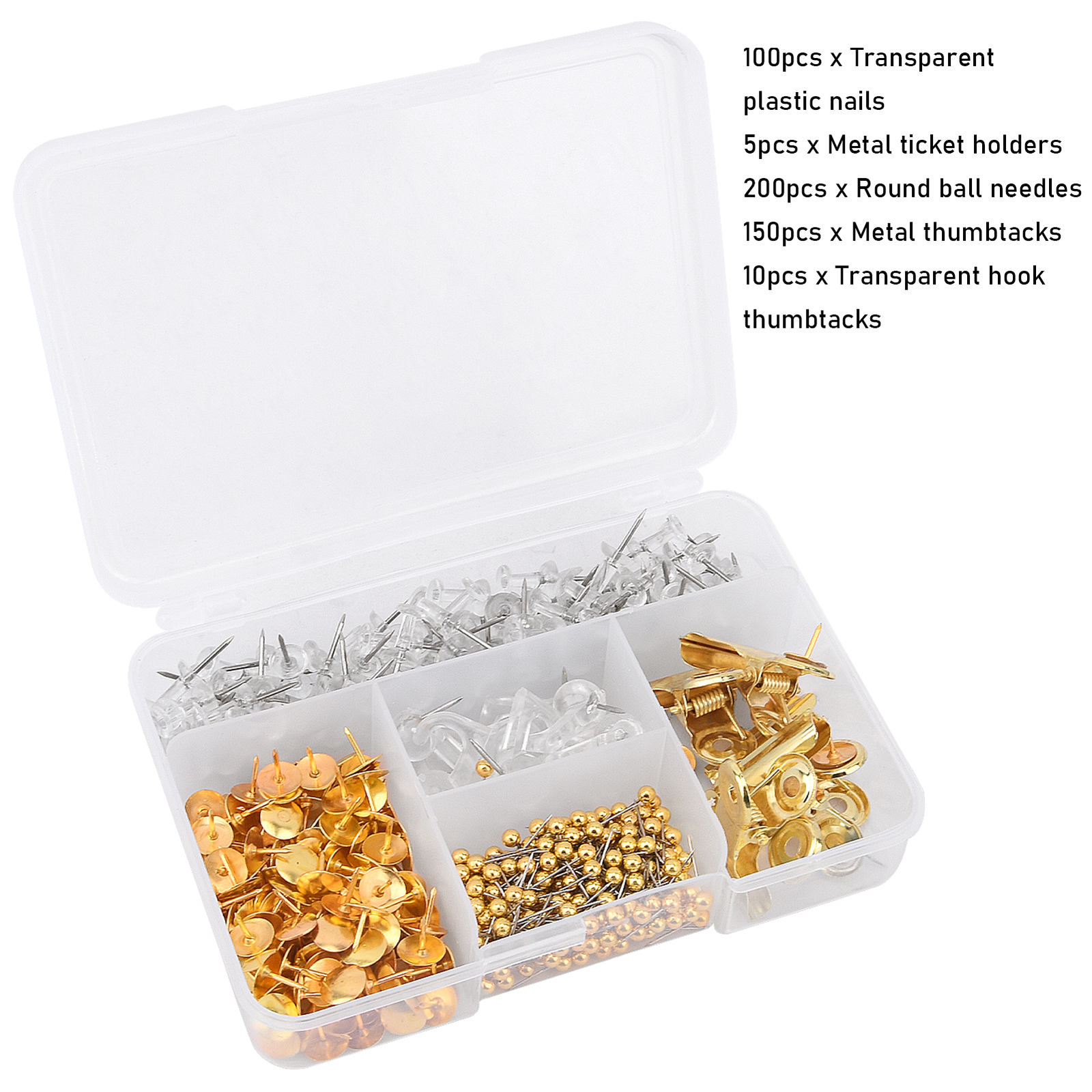 465pcs/set Wall Hanging Notes For Cork Board Push Pin Round Head Office ...