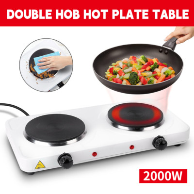 2000W Electric Hotplate Portable Kitchen Table Top Cooker Stove Double ...