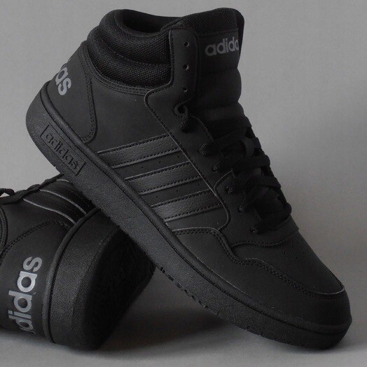 Adidas Hoops 3.0 Mid Men’s Sneaker Basketball Shoe Black Athletic ...