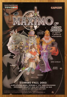 2001 Maximo Action Figures Print Ad/Poster PS2 Video Game CAPCOM Toy ...