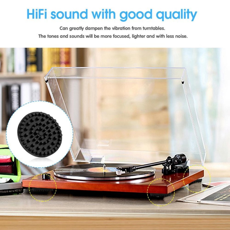 4Pack Rubber Isolation Stand Feet Pads Turntable Record Player ...