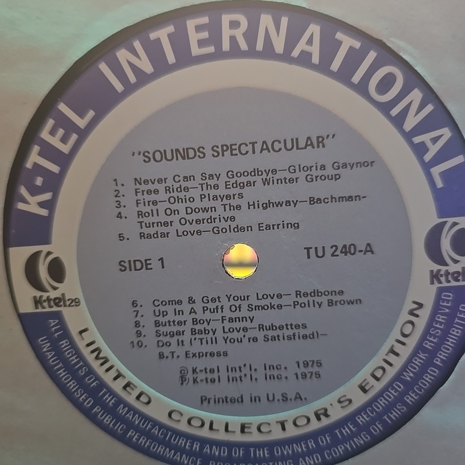 Various – Sounds Spectacular - 1975 K-Tel Compilation Vinyl Record LP ...