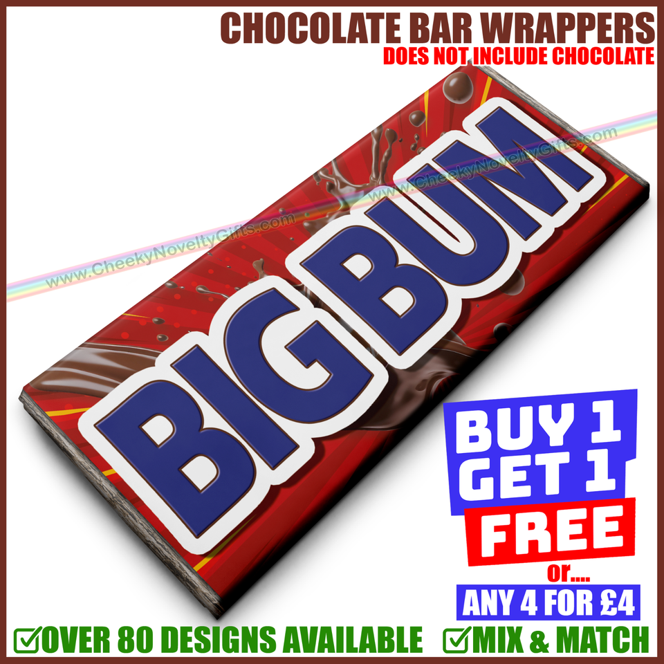 Funny Chocolate Bar Wrappers Rude Novelty Secret Santa Fun Xmas Prank ...