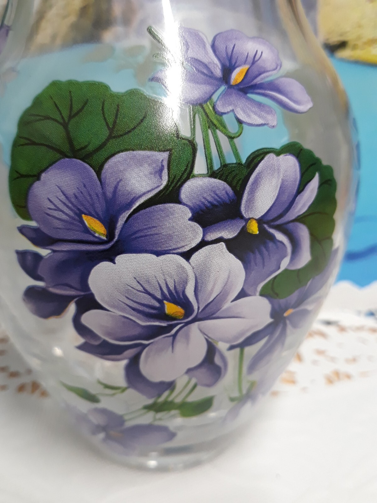 Teleflora Glass Vase with Two Tone Violet Flowers | eBay