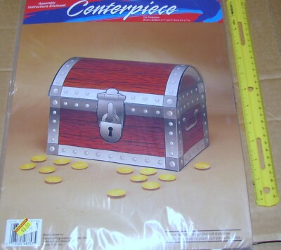 Pirate Treasure Chest Centerpiece #265185, 1/pkg, Paper Treasure Chest ...