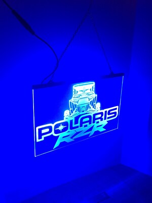 Polaris Rzr Led Light Sign Edge Lit Man Cave Garage Game Room | eBay