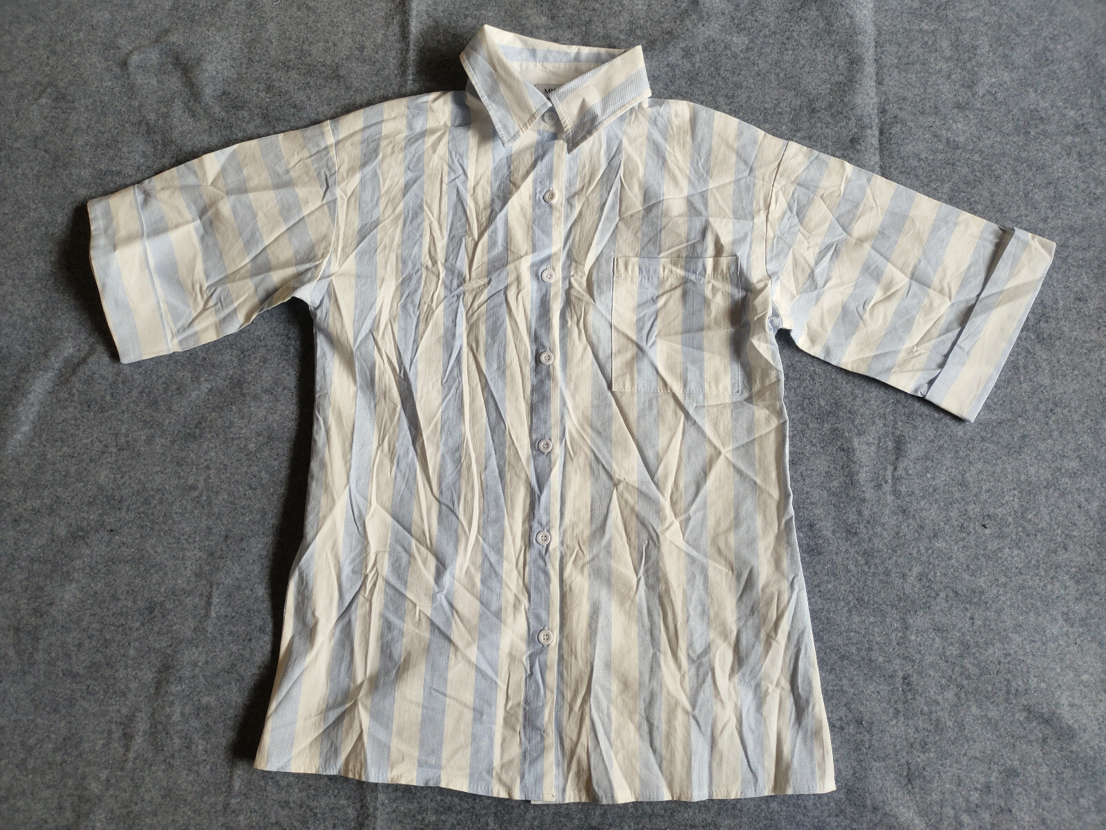 Women's Mislook Blue Striped Button Up Shirt Size Small | eBay