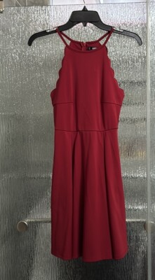 Formal Dress Scalloped Top Back Zip 28-24-28 34” Length Light Stretch ...